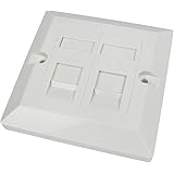 Quad CAT6 Data Wall Outlet Face Plate - 4 Port RJ45 Ethernet Network ...