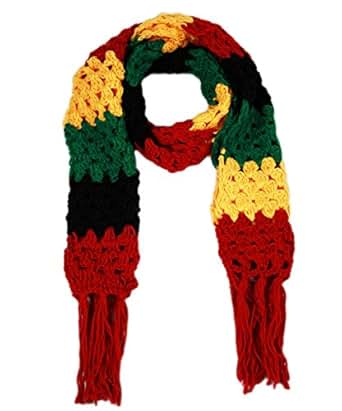 Crochet Rasta Scarf Rastafarian African in Red Black Green Yellow ...