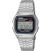 Casio Unisex Vintage A500WA-1DF Black Digital Dial Silver Stainless ...