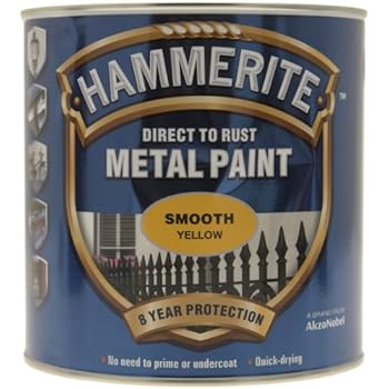 Hammerite 5092874 750ml HM Smooth Metal Paint - Yellow: Amazon.co.uk ...