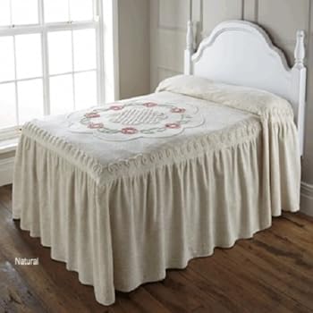 Candlewick Bedspread 100% Cotton Double Bed Size in Natural Cream ...