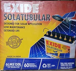 Exide Solar C10 Tubular Battery - 150Ah Inverter Battery: Amazon.in ...
