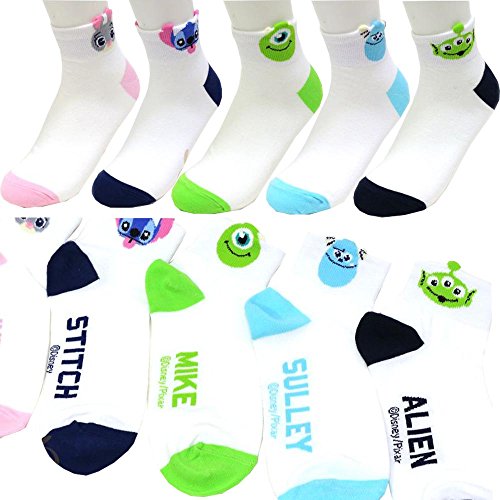 Buy 5pk Low-Cut Socks Zootopia Judy Hopps Monsters, Inc. Alien Mike ...