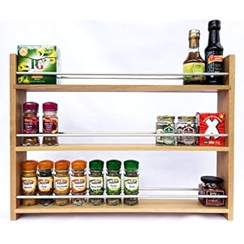 Solid Beech Spice Rack Holds up to 33 Schwartz, Bart and Supermarket ...