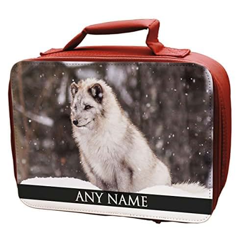 Personalised Arctic Fox Lunch Bag RED 010: Amazon.co.uk: Handmade