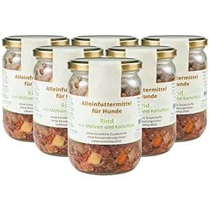 WW7 - Premium Hundefutter [ Hund 10kg nur 1/2 Glas pro Tag ] Rind ...