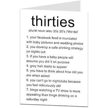 Funny 30th Birthday Card Age Joke for Men Women Son Daughter: Amazon.co ...