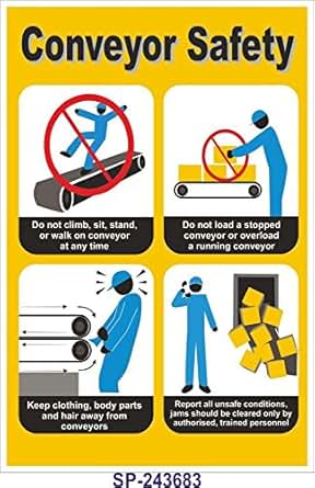 SignageShop SP-243683 Conveyor safety Poster: Amazon.in: Industrial ...