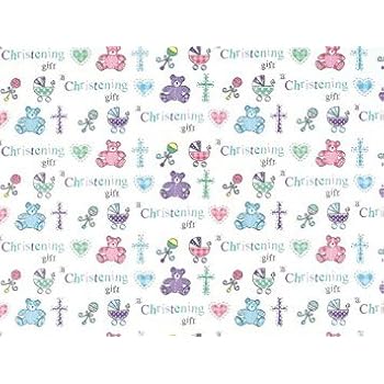 Boys Christening Day Gift Wrapping Paper - - Congratulations - 2 x ...