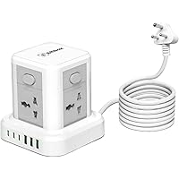 EMBOX Cube Extension Board with USB Port Universal Sockets and USB (2.4 ...