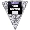 Newsprint Chip Cones (Designed for Food Use) : Amazon.co.uk: Home & Kitchen