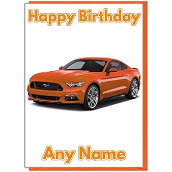 Ford Mustang Birthday Card classic car GLOSSY large A5 with envelope ...