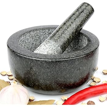 Thai Stone Mortar and Pestle, 9 inch size, Extra Large: Amazon.co.uk ...