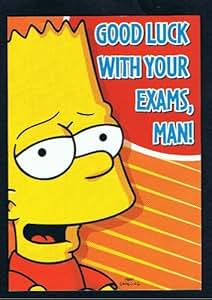 Good Luck with your Exams Greetings Card Bart Simpson Simpsons: Amazon ...