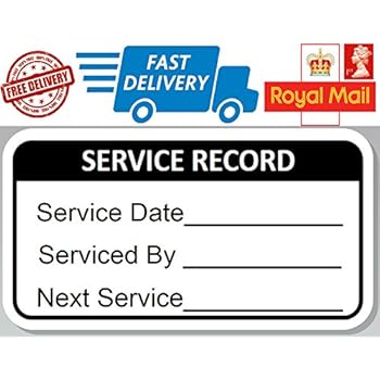 100 x Next Service Due Labels Next Service Reminder Stickers: Amazon.co ...