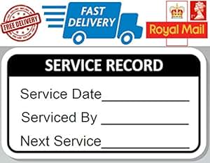 200 x Service Record Labels Next Due Reminder Stickers: Amazon.co.uk ...