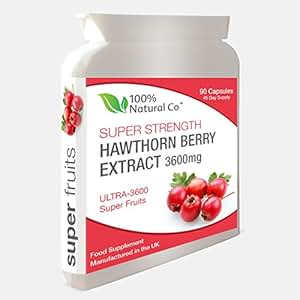 Hawthorn Berry Capsules 100% Natural Co Super Strength Extract: Amazon ...