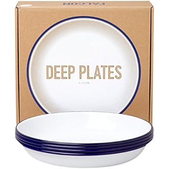 Falcon Deep Plates - Blue + White: Amazon.co.uk: Kitchen & Home