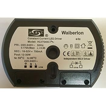 Waiberlon HBL Current LED Driver HLV7045C1 18-52V 700mA 12-30W: Amazon ...