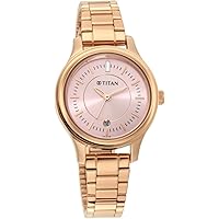 Titan Workwear Quartz Analog Pink Dial Rose Gold Metal Watch for Women ...
