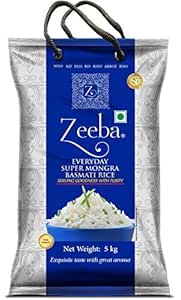 Zeeba Everyday Super Mongra Basmati Rice 5 Kg : Amazon.in: Grocery ...