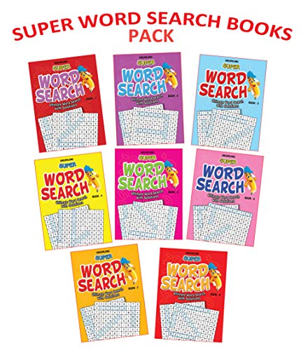 Buy Super Word Search 8 Books Pack for Children Age 6-15 years - 192 ...