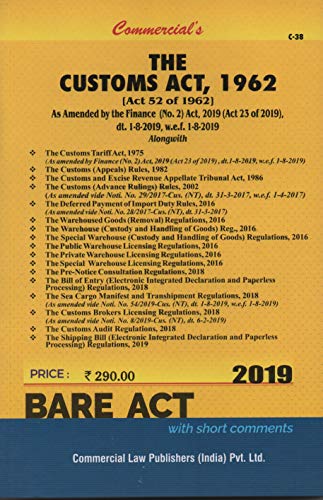 Buy The Customs Act 1962 (2019 Edn) Book Online at Low Prices in India | The Customs Act 1962 ...