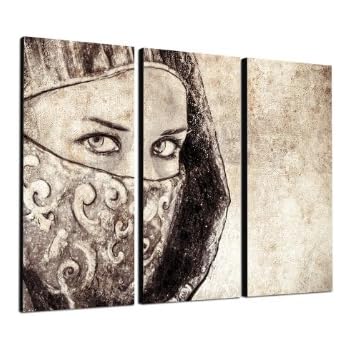 Amazon.de: Texture grau blau braun beige 3x40x90cm dreiteiliges Wandbild auf Leinwand und Keilrahmen