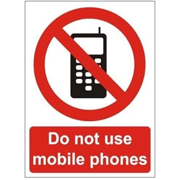 Safety Sign - No Mobile Phones Symbol: Amazon.co.uk: Kitchen & Home