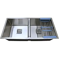 CROCODILE 304 GRADE SINGLE BOWL STAINLESS STEEL HANDMADE KITCHEN SINK (18"x16"x10") - SATIN ...