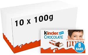 Ferrero kinder barrette di cioccolato al latte 10 confezioni 1kg da 8 ...