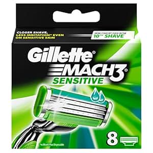 Gillette Mach3 Sensitive Men's Razor Blades, 8 Blades: Amazon.co.uk ...