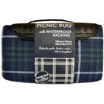 Picnic Rug with Waterproof Backing Blue: Amazon.co.uk: Garden & Outdoors