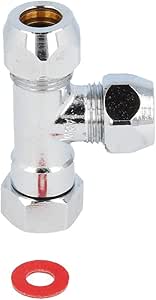 tecuro T-Stück 3/8 Zoll Abzweigverteiler für Eckventile, Messing verchromt - mit Dichtung ...