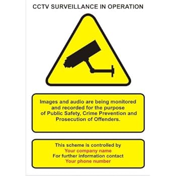 Unique CCTV GDPR Personalised Signs - Data Compliant CCTV Sign Choice ...