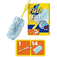 Flash Duster Dust Magnet Starter Kit, 1 Handle + 14 Refills, Trap And ...