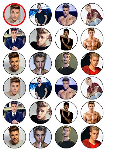 Justin Bieber Edible Cupcake Toppers