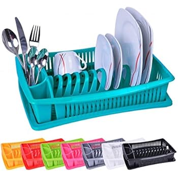 Dish drying rack - Dish Drainer - Drip drainer - Colour:Blue: Amazon.co ...