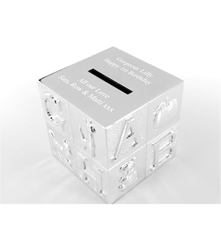 Alphabet Learning Bank Pewter ABC Block Bank - 3 Inch Silver Piggy Bank ...