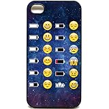 Coque pour iPhone 4/4s Motif smiley cool Emoji emojis faces de l'espace ...