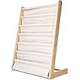 Morimoe Kids Sling Bookshelf with Pocket, 6 Tiers, Natural Wood, Books ...