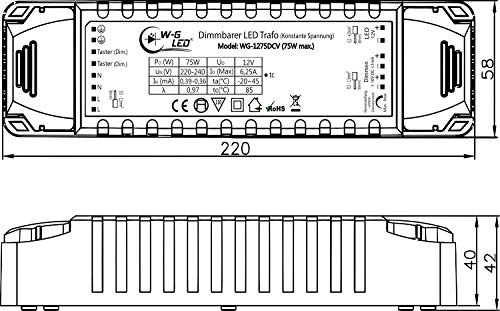 » Dimmbarer-LED-Trafo 12V-DC 75W max. (dimmbar per Taster & 1-10V)_Kein extra Dimmer nötig!