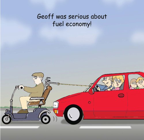 Twizler Funny Card Man With Car Fuel Economy Blank Humour | Desertcart ...