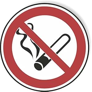 Schild Rauchen verboten 20 cm Ø Alu gemäß ASR A1.3/BGV A8 (Rauchverbot ...