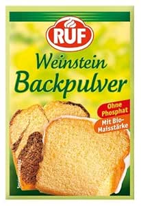 Ruf Weinstein Backpulver mit Maisstärke, 11*3er Pack (11 x 45 g Packung ...