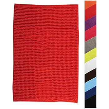 WohnDirect Badematte Rot • Badezimmerteppich zum Set kombinierbar ...
