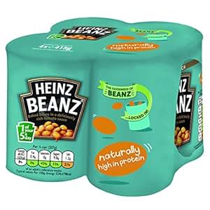 Heinz Baked Beans in Tomato Sauce, 415 g (Pack of 4): Amazon.co.uk ...
