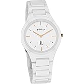 Titan Ceramic Analog White Dial Women's Watch -NL95016WD02 ...