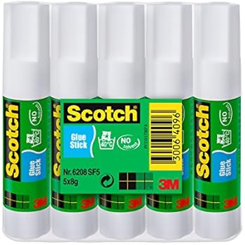 Scotch 8 g Permanent Glue Stick (Pack of 5): Amazon.co.uk: Office Products