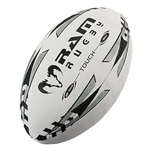 Ram Touch Tag Rugby Ball Rugby - Silver - Hand-stitched - 4 Ply ...